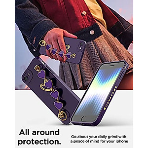 AICase iPhone SE 2022 Case,iPhone 3rd/2020/2nd gen/iPhone 8/7 Case for Women with Full Camera Lens Protection and Hand Strip Loop, Silicone Heart Girly Cute Soft Slim Shockproof for iPhone 8/7/SE_6