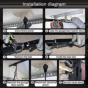 Upgraded 41A5250-2 Drive Belt Garage Door Opener, 307'' Drive Belt for 10ft Garage Door Compatible with Liftmaster/Chamberlain/Sentex/Whisper Belt Drive