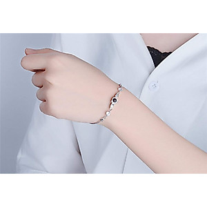 RWQDZOM Custom Photo Heart Projection Bracelet 925 Sterling Silver Adjustable Personalized Circle Photo Bracelet Couple Bracelet Friendship Bracelet Birthday Anniversary Valentines Day ​Gifts