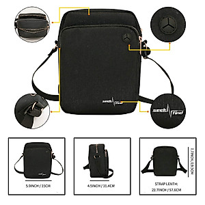 seeknfind Mini Canvas Cellphone Bag Cute Embroidery Crossbody Bag Shoulder Bag for Women Girl (208-black)