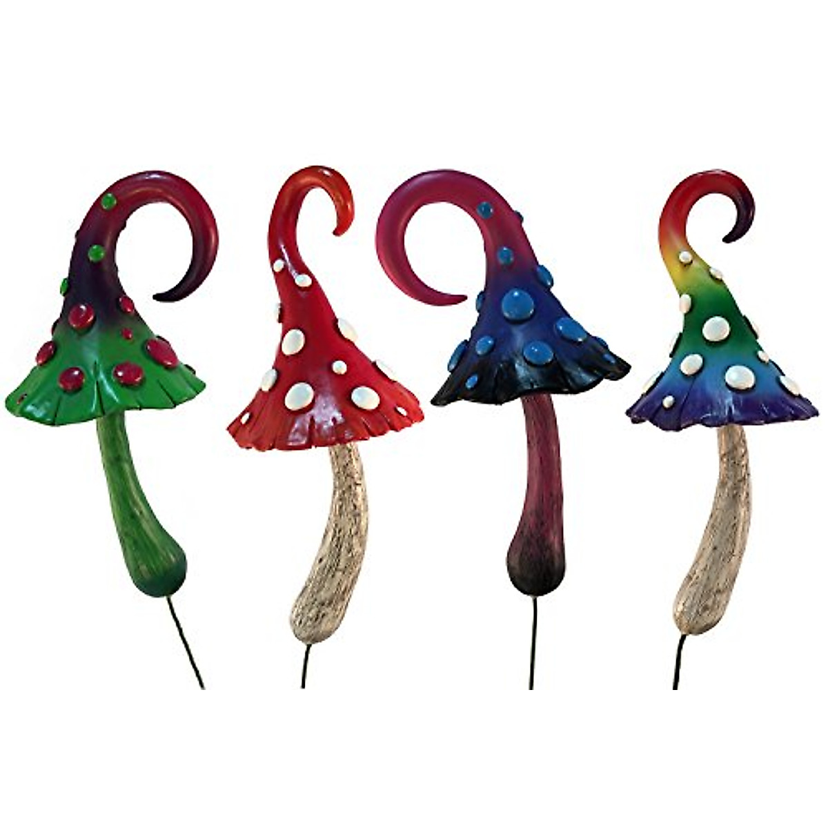 GlitZGlam Magical Miniature Mushroom Collection - 4 Fairy Garden Beautiful Miniature Mushrooms Included. A Gnome- Fairy Garden Accessory