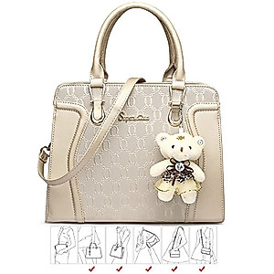 Women's Fashion Handbags Tote Bags Shoulder Bag Top Handle Satchel Purse Set 4pcs