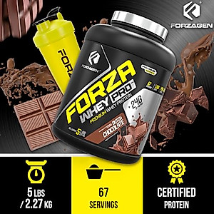 Forzagen Whey PRO Low Carb Protein Powder | 24g of Protein per Serving, No Added Sugar, Gluten Free, Premium Whey for Shakes & Mixes for Men & Women, BCAA | Dutch Chocolate, 5 lbs. (67 Servings)