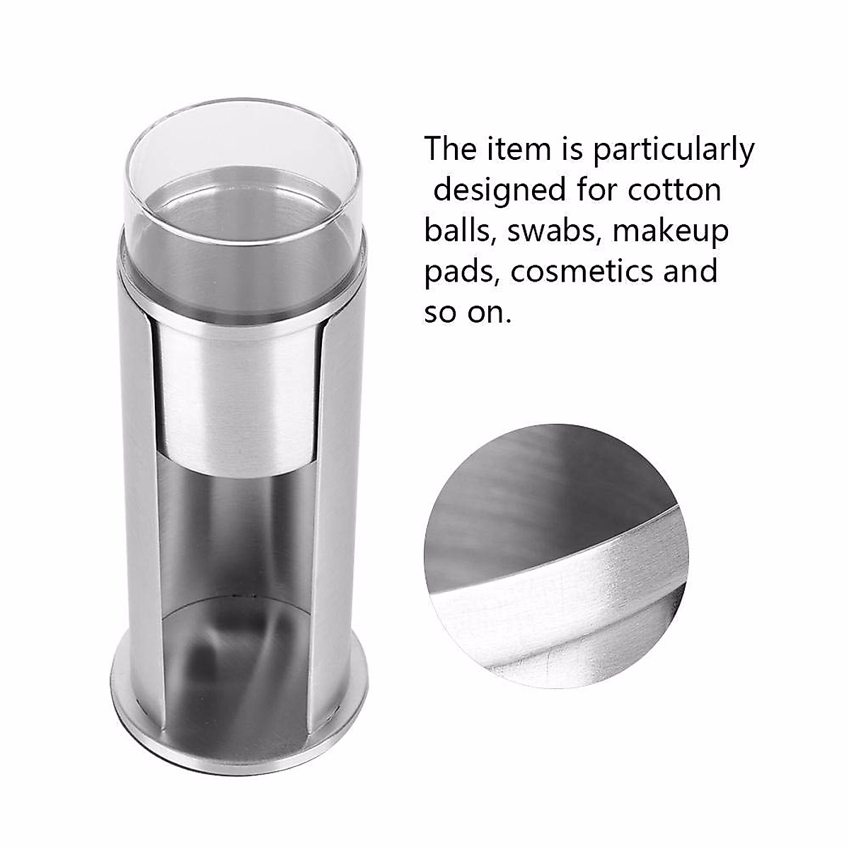 Stainless Steel Makeup Storage Easy to Take Desktop Cotton Pads Swabs Organizer Box Cosmetic Cases Holder