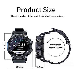 JZ&TS LOKMAT Attack 2 Smart Watch,Touch Screen Smartwatch,Fitness Trackers with Heart Rate Monitor,Waterproof IP68 Activity Trackers,Smart Watch for Men Women for iPhone Android (Black)