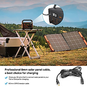 KFD Extension Cable 10FT 3M DC 8.0mm for Jackery SolarSaga 60W 100W Solar Panel Jackery Power Station Explorer 160/240/300/500/1000,GZ Yeti BLUETTI Solar Generator 8.0mm Connector Extension Power Cord