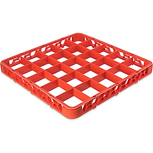 Carlisle FoodService Products RE25C24 OptiClean 25 Compartment Divided Glass Rack Extender, 1.78", Orange