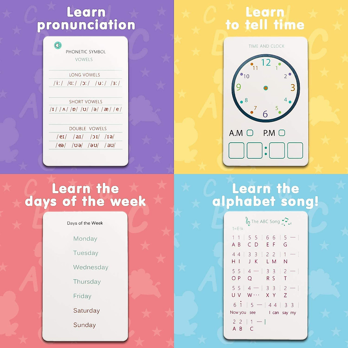 TOY Life Dry Erase Alphabet Flash Cards with ABC Flash Cards for Alphabet Affirmation Workbook - Toddler Flash Cards Preschool Homeschool 3 4 5 Years Flash Cards Read Write Learning Cards Toddlers