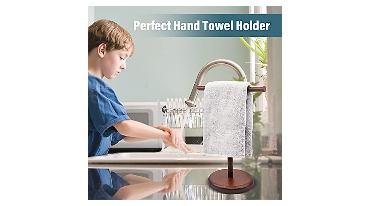 Stylish Wooden Hand Towel Holder for Bathroom & Kitchen
