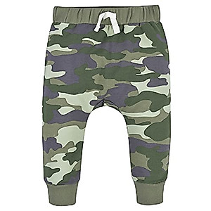 Gerber Baby Boys' Toddler 3-Pack Jogger Pants, Camo, Newborn