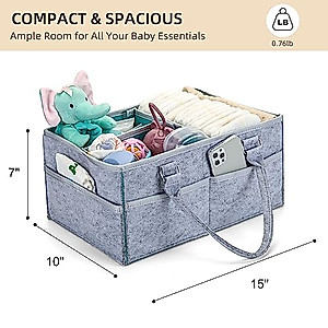 Zaflosh Baby Diaper Caddy Organizer, Large Size Diaper Organizer with Removable Dividers, Car Diaper Caddy, Baby Organizer for Changing Table, Nursery Storage Caddy for Baby Essentials