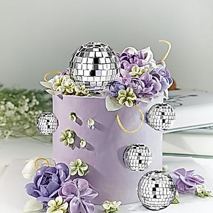 10pcs Disco Ball, Disco Ball Decor, Disco Party Decorations 71s Themed Party Cake Topper Table Decorations Mirror Disco Balls Centerpiece Decor Dance Birthday