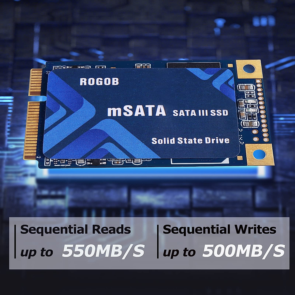 ROGOB 1TB mSATA SSD SATA III 6Gb/s Small Form Internal Solid State Drive Mini Hard Disk for Ultrabook Desktop PC Laptop (30 x 50mm)