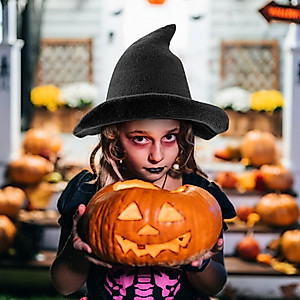 Edoneery Halloween Witch Hat for Women Wide Brim Foldable Pointed Cap for Halloween Party Costume Accessory