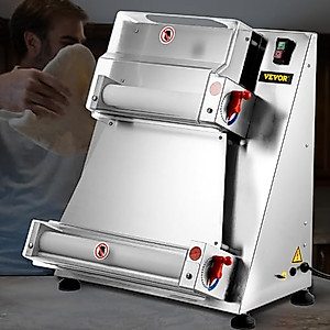 VEVOR Commercial Dough Roller Sheeter 15.7inch Electric Pizza Dough Roller Machine 390W Automatically Suitable for Noodle Pizza Bread and Pasta Maker Equipment