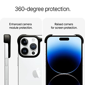 Arc Pulse Designed for iPhone 14 Pro Max Phone Case (2023), Minimalist Protective Shock Absorption Aerospace Grade Aluminum Shells + Elastomer Inlays Easy Fit 6.7 inch (Aluminum Matte Black)