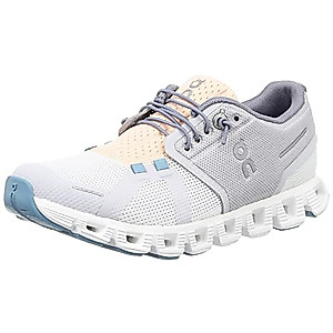 ON Women's Cloud 5 Push Sneakers, Glacier/Undyed White, 8