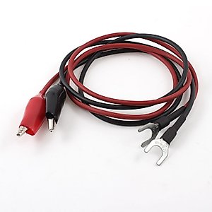 IIVVERR Black Red Covered Test Lead Cable Alligator Clip to U Shape 2 Pcs (Pinza de cocodrilo recubierta de cable de cable de cable de prueba de color rojo negro en forma de U 2 piezas
