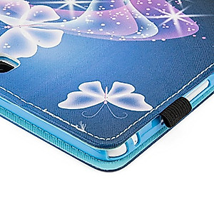 Dteck Case for Samsung Galaxy Tab A 9.7 Inch Tablet 2015 Release, SM-T550 /SM-P550 Case - Magnetic Closure Leather Protective Wallet Cute Stand Flip Cover with Stylus Pen/Pen Holder (Two Butterflies)