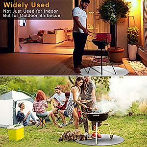 ToHayie Fire Pit Mat, Fire Mat for BBQ Grills, Perfect for BBQ, Smokers, Grills - Protects Porch, Patio, Deck, Wood, Grass, Stone, Composite from Burns - Heat Resistant Fire Pit Mat (26 inch)