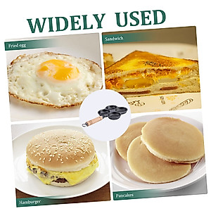 RORPOIR 1pc Four Hole Omelette Egg Cooking Pan Egg Burger Pan Divided Egg Pan Egg Cooker Breakfast Skillet Pan Crepe Pan Non-stick Frying Pan Non-stick Egg Pan Round Small Eggs Cast Iron