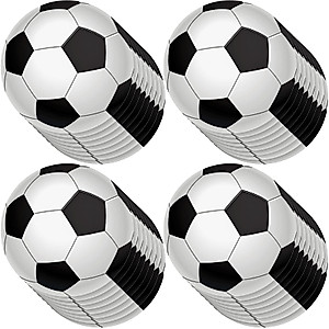 Yexiya 32 Pcs Soccer Ball Cutout Paper Soccer Party Decorations Soccer Party Favor Football Banner Bulletin Board Sports Theme Party Supplies with Glue Point for Classroom Boys Soccer Fans Birthday