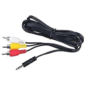 Digipartspower 5ft AV A/V Audio Video TV Cable Cord Lead for Canon ZR10 ZR25 ZR40 ZR45 ZR50 ZR60 MC
