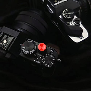 Yullmu Camera Shutter Button (2 Pack/Red&Black) 12mm Pure Copper Soft Shutter Release Button for Fuji Fujifilm XT30 X100V X100F X100T X100S X100 X-T4 X-T3 XT2 XT1 X30 X20 X10 X-T20