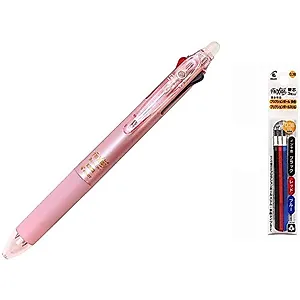 Pilot Erasable Ballpoint Pen Pearl Pink 0.38mm (LKFBS60UF-PP)+0.38mm Refill Black Blue Red 1 Set