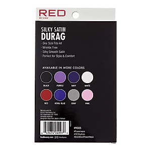 RED by KISS Silky Satin Durag Premium Smooth Silky Durag for Men & Women 360 Waves Headwraps (White)