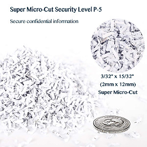 WOLVERINE 8-Sheet Super Micro Cut High Security Level P-5 Ultra Quiet Paper/Credit Card Home Office Shredder with 4.5 gallons Pullout Waste Bin SD9101 (Black)