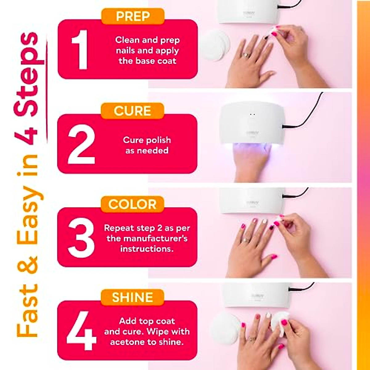 SUNUV UV LED Nail Lamp, Gel UV Light Nail Dryer for Gel Nail Polish Curing Lamp with Sensor 2 Timers SUN9C Pink Gift for Women Girl
