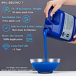 BBDINO Silicone Mold Making Kit, Mold Making Silicone Rubber 30A N.W. 42 Oz, Platinum Silicone Mold Making Rubber, 1:1 by Volume, Ideal for Casting Resins Molds & Silicone Molds ( Blue)