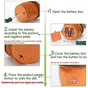 MIAODAM Volume Adjustable Dancing Cactus, Colorful Glowing Talking Cactus Toy, Repeating What You Say Cactus Toys Singing 120 Songs Cactus Plush Eletronic Baby Toys Funny Creative Kids Toy