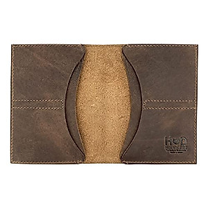 Hide & Drink, Double Passport Organizer with Card Slots, Bifold Passport Case, Rustic Card Holder, Travel Accessory, Full Grain Leather, Handmade, Bourbon Brown