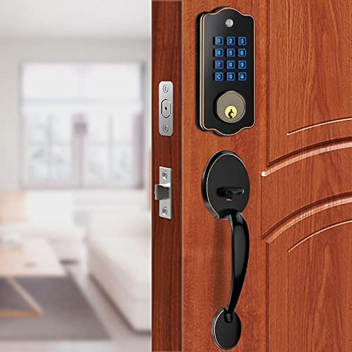 Keyless Entry Door Lock, DIHOOM Electronic Smart Lock, High Security Front Door Lock Easy to Install, Auto Lock Keypad Deadbolt Featuring SmartKey, 10 Customizable User Codes