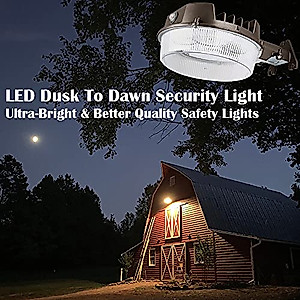 Elitexcel Dusk to Dawn Outdoor Lighting, 43W LED Barn Lights Outdoor, 5000LM 400W Replace Yard Lights, 5000K Daylight Security Area Street Light, 120V Waterproof Garage Parking Lot Flood Light