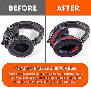 WC PadZ Velour - The Ultimate Upgraded Earpads by Wicked Cushions - Compatible with Audio Technica, HyperX, SteelSeries Arctis & More - Extra Thick - Bigger Opening - Soft Memory Foam | (Speed Racer)
