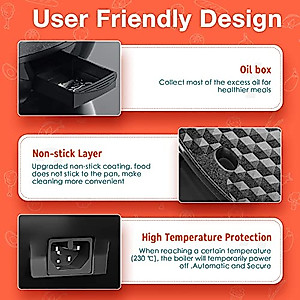 Hot Pot with Grill, 2000W 2 in 1 Electric Hot Pot Grill Cooker with Dual Temperature Control for 1-8 People, Multi-function Smokeless Shabu Korean BBQ Grill for Simmer, Boil, Fry, Roast (Black)