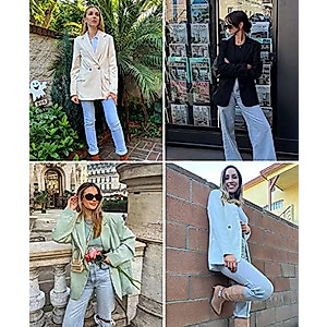 ARTFREE Womens Casual Blazer Button Lapel Long Sleeve Work Business Fashion Blazers Jackets Outfits with Pockets Fluorescent Green XS