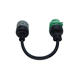 6pin J1708 to Type2 Green 9pin J1939 Adapter Cable for Trucker and car 1ft/30cm