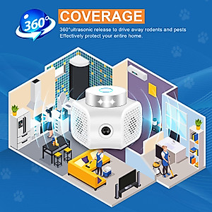 Mouse Repellent Ultrasonic Pest Repeller Plug in Humane Repeller 4 in 1 with Ultrasounds 9 Strobe Lights Rodent Repellent Indoor Mice Rat Deterrent Wide Range for House Attic Garage RV