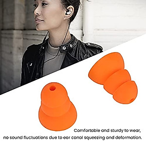 8pcs Orange Silicone Ear Tips Silicone Eartips Noise Reduction Replacement Earplugs for Se846 Se535 Se215 and Inner Hole 3.5mm Earbud