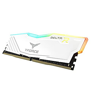 TEAMGROUP T-Force Delta RGB DDR4 16GB (2x8GB) 3000MHz (PC4-24000) CL16 Desktop Memory Module Ram - White - TF4D416G3000HC16CDC01