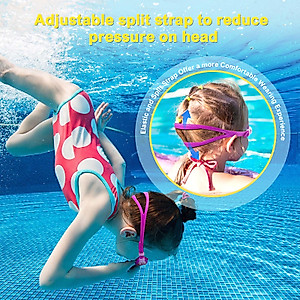 Juatellay Kids Swim Goggles with Cases, 2 Packs No Leaking Anti Fog Swimming Goggles 180° Clear View Kids Goggles for Boys Girls(Age 6-14)