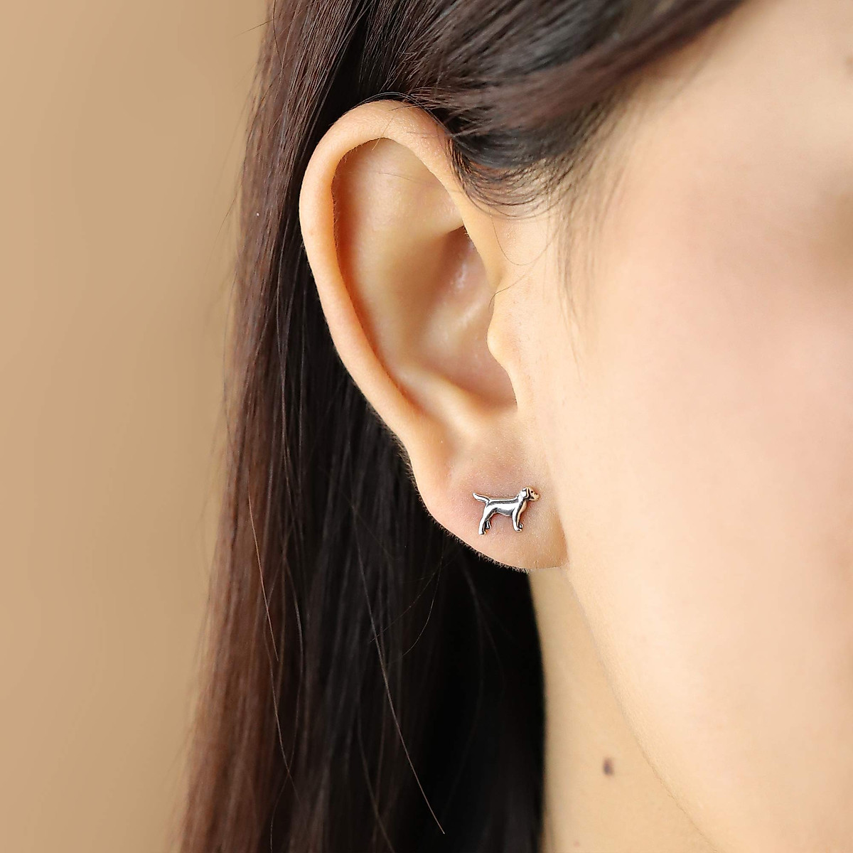 Boma Jewelry Sterling Silver Labrador Retriever Dog Stud Earrings