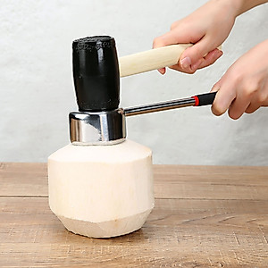 11 Pieces Coconut Opener Tool Set, Include 1 Coconut Opener Tool with Black Rubber Handle, 1 Stainless Steel Coconut Meat Removal Knife, 1 Straight St, 2 Bent Sts, 1 Cleaning Brush and 1 Bag