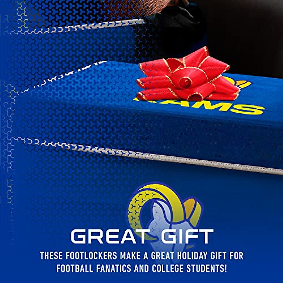 Franklin Sports Los Angeles Rams NFL Storage Footlocker Bin - Small Folding Organizer Container - NFL Office, Bedroom + Living Room Décor - 22" x 14"