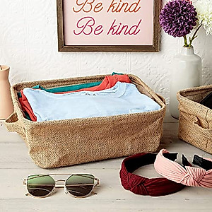 Juvale Foldable Storage Bins, Linen Baskets with Handles for Clothes, Shoes (12.2 x 9.7 x 4 in, 2 Pack)