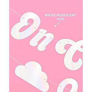 xo, Fetti On Cloud Nine Banner - White, 5 Ft. | Bachelorette Party Decorations, Bride To Be Party Supplies, Cute Baby Shower Decor, Bridal Shower, Engagement Photobooth Backdrop